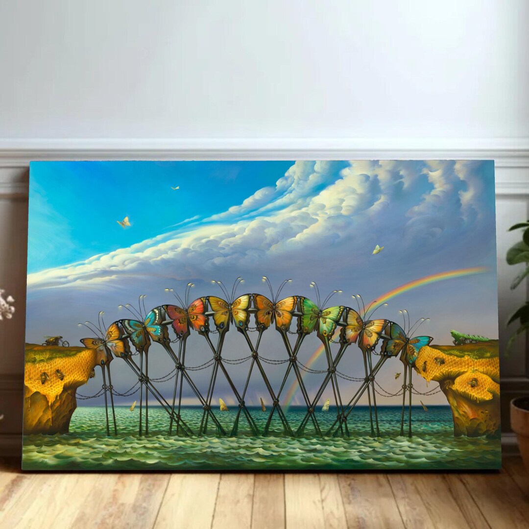 Vladimir Kush Butterfly Bridge Canvas Print, Surreal Landscape Wall Art ...