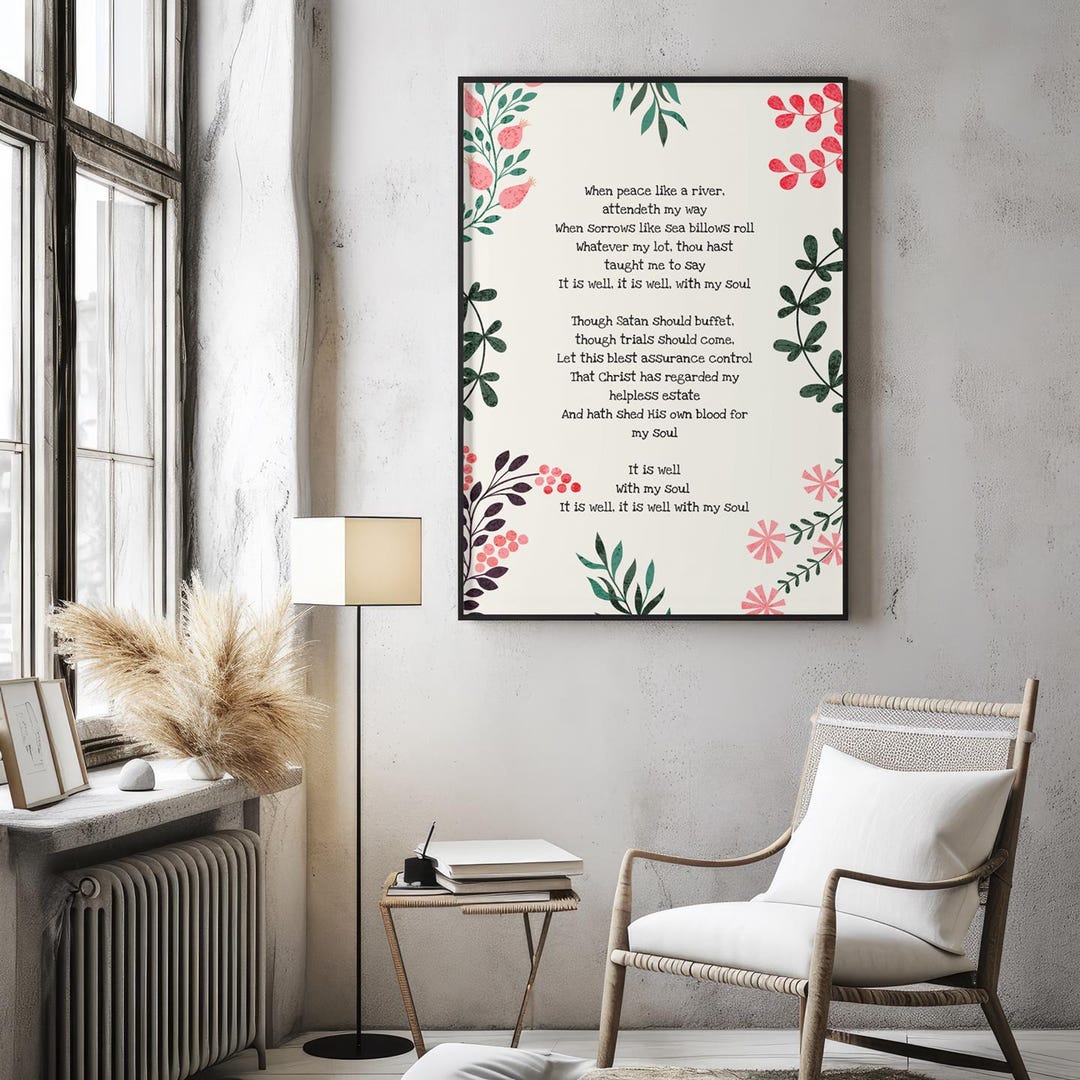 It is Well With My Soul Hymn Lyrics, Printable Christian Wall Art ...