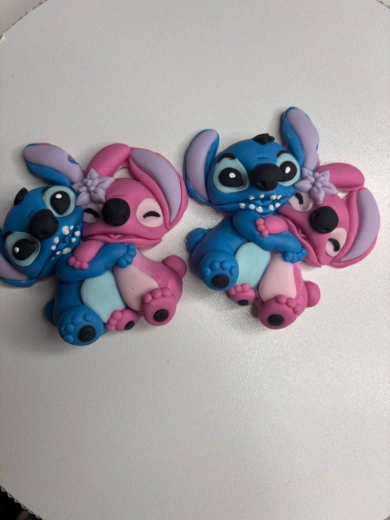 Edible 2D Stitch and Angel Cake Toppers for a Boy or Girl Celebration ...