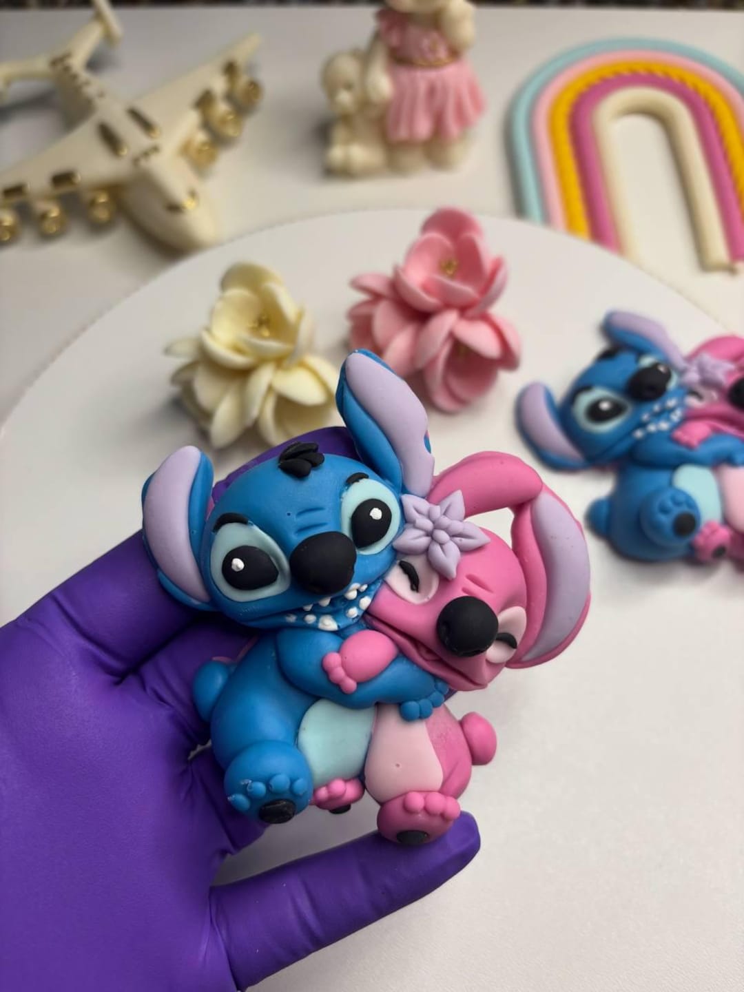 Edible 2D Stitch and Angel Cake Toppers for a Boy or Girl Celebration ...