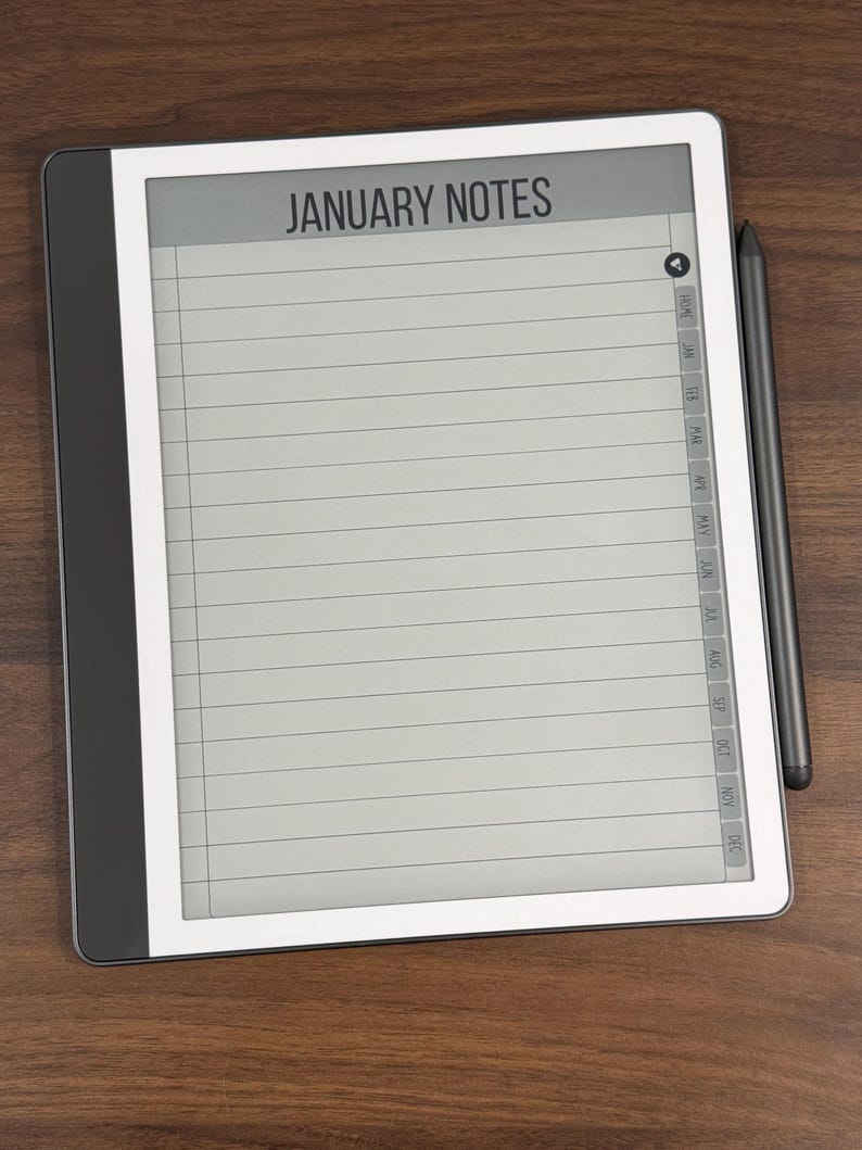 Agenda hebdomadaire 2026 Kindle Scribe | Calendrier numérique PDF avec ...