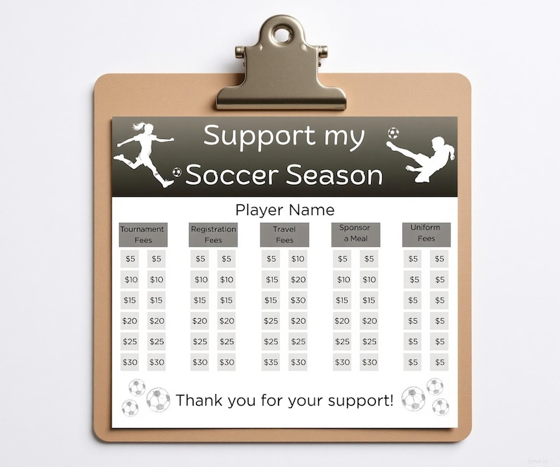 Editable Soccer Fundraiser Canva Template + PDF Donation Tracker ...