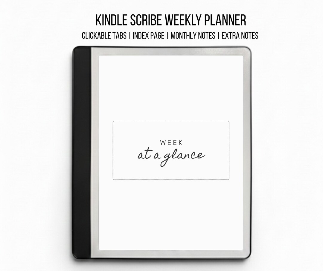 Agenda hebdomadaire 2026 Kindle Scribe | Calendrier numérique PDF avec ...