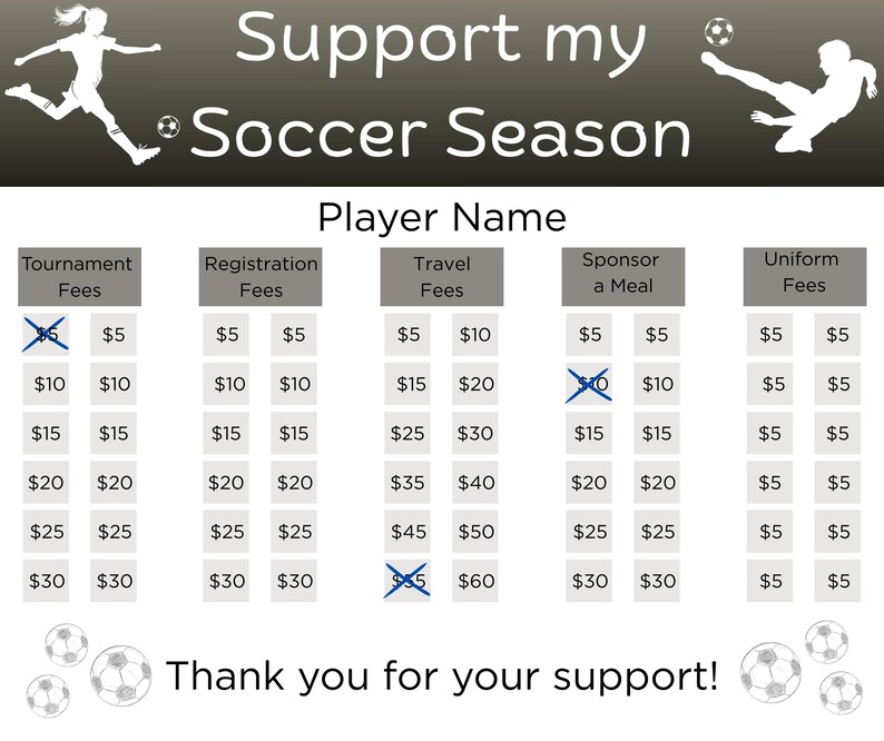 Editable Soccer Fundraiser Canva Template + PDF Donation Tracker ...