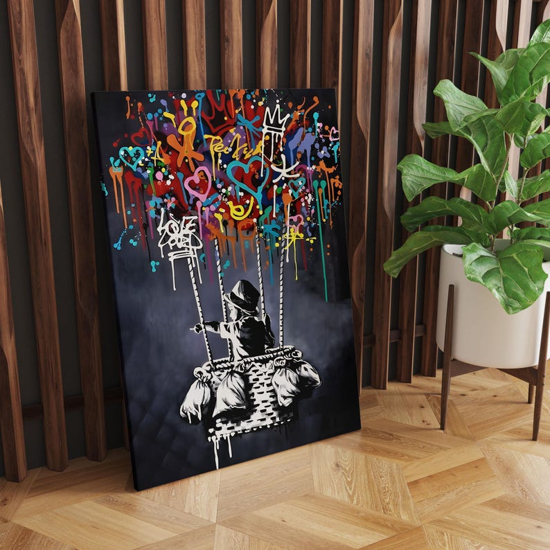 Banksy Balloon Canvas, Balloon Poster, Banksy Art, Wall Art Canvas ...