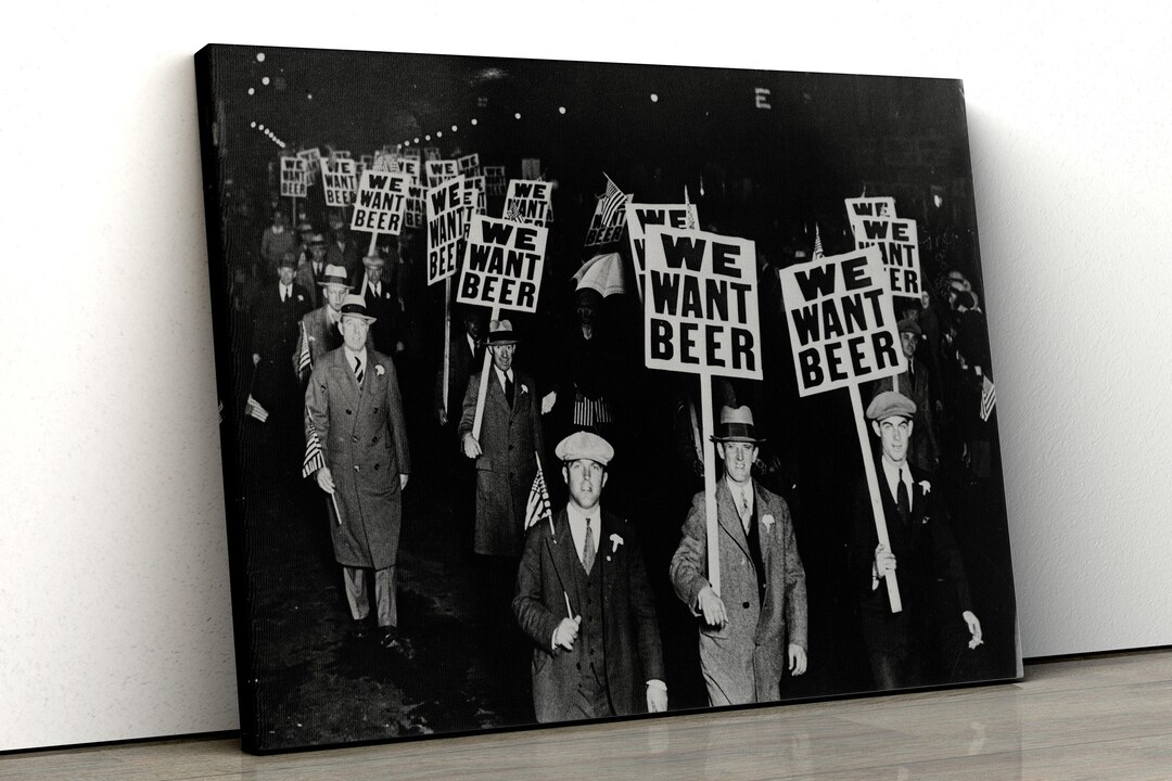 Prohibition Wall Art, Beer Protest, Black and White Art, Vintage Wall ...
