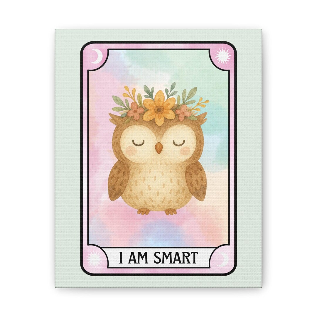 I Am Smart Owl Canvas Wall Art — Tarot Card - Etsy