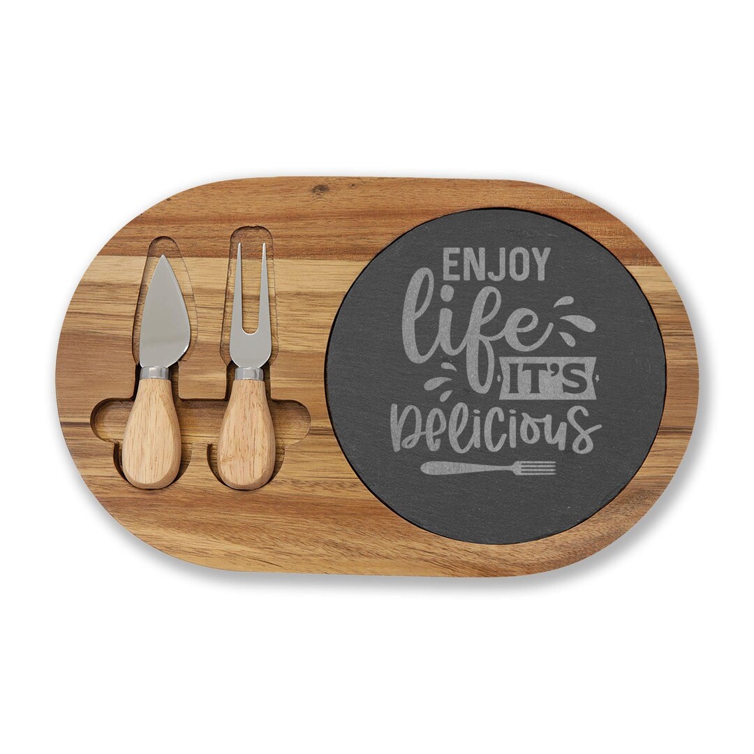 Engraved Charcuterie Board - Enjoy Life, It's Delicious! - Etsy