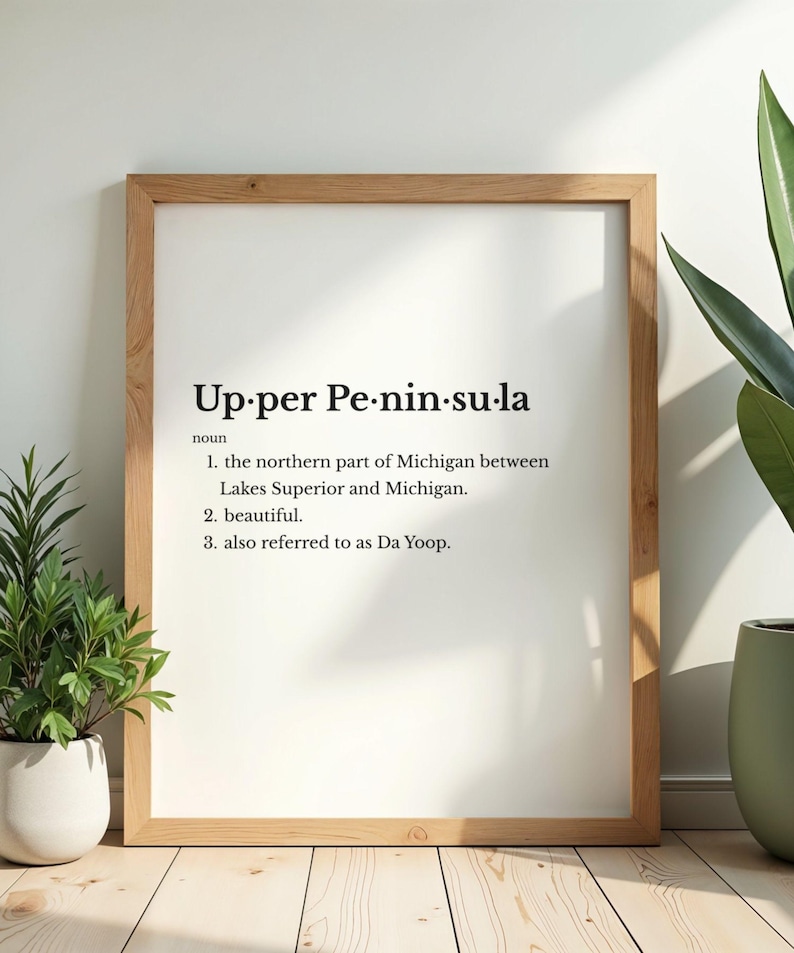 Definition of the Upper Peninsula - Digital Wall Art - Etsy