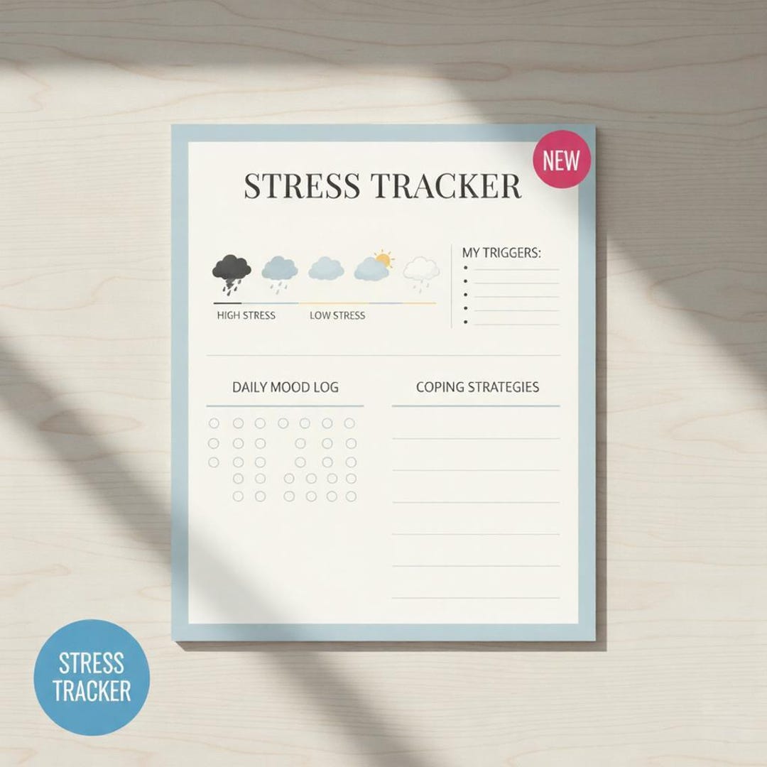 Stress Tracker Bundle | Mood Log, Coping Strategies (PDF Download A4/A5 ...