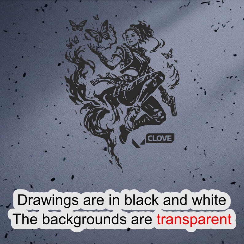 Valorant Clove SVG DXF Files - Valorant Agent Line Art - Laser Cnc ...