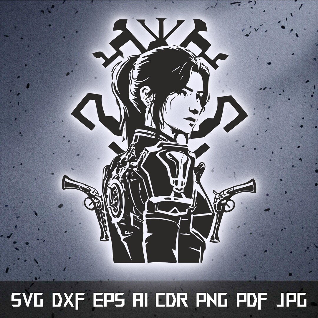 Arcane Caitlyn SVG DXF Files - League of Legends Line Art - Laser ...