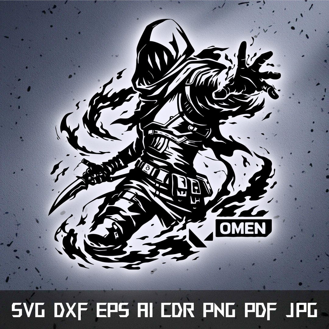 Valorant Omen SVG DXF Files - Valorant Agent Line Art - Laser Cricut ...