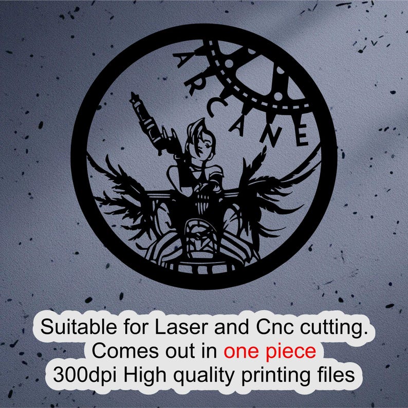 Arcane Jinx SVG DXF Files - League of Legends Line Art - Laser Cnc ...