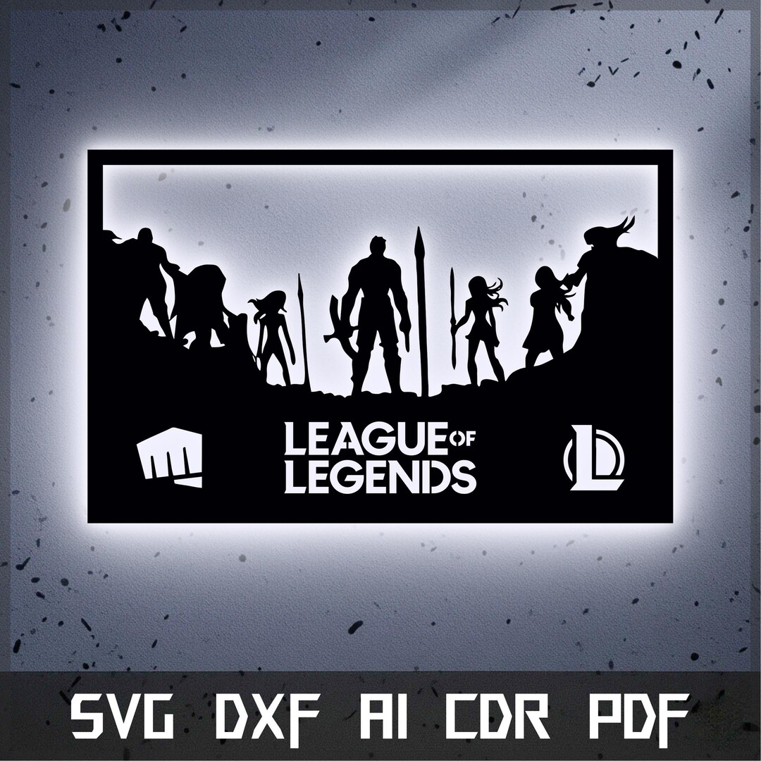 League of Legends Logo SVG - Gaming Room Wall Decor for Laser - Vinyl ...