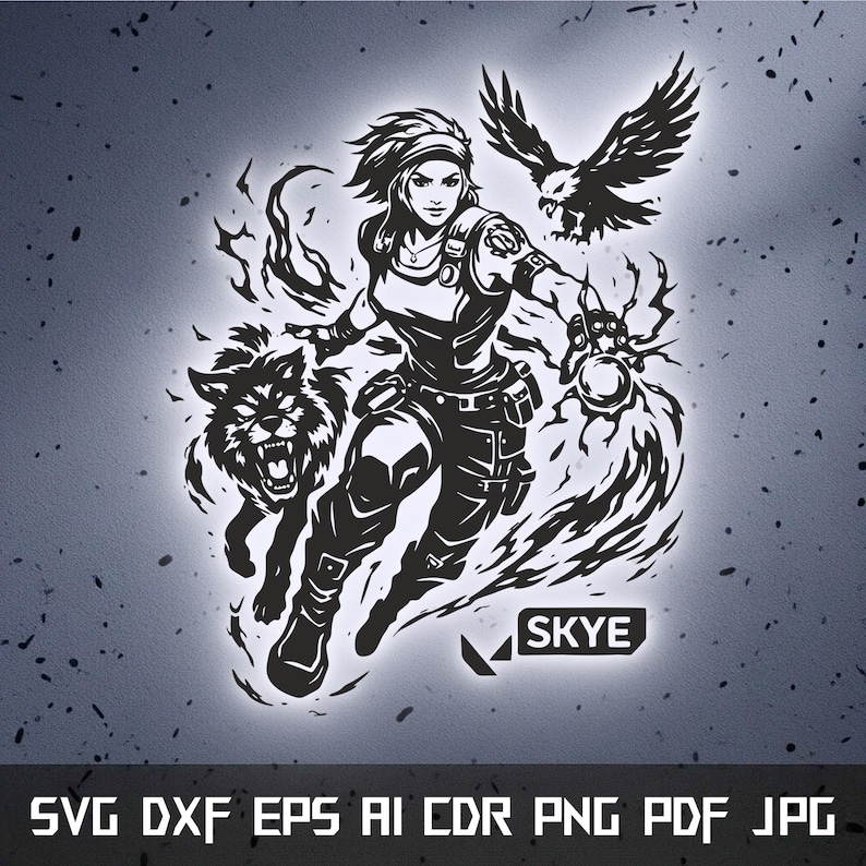 Valorant Skye SVG DXF Files - Valorant Agent Line Art - Laser Cnc ...