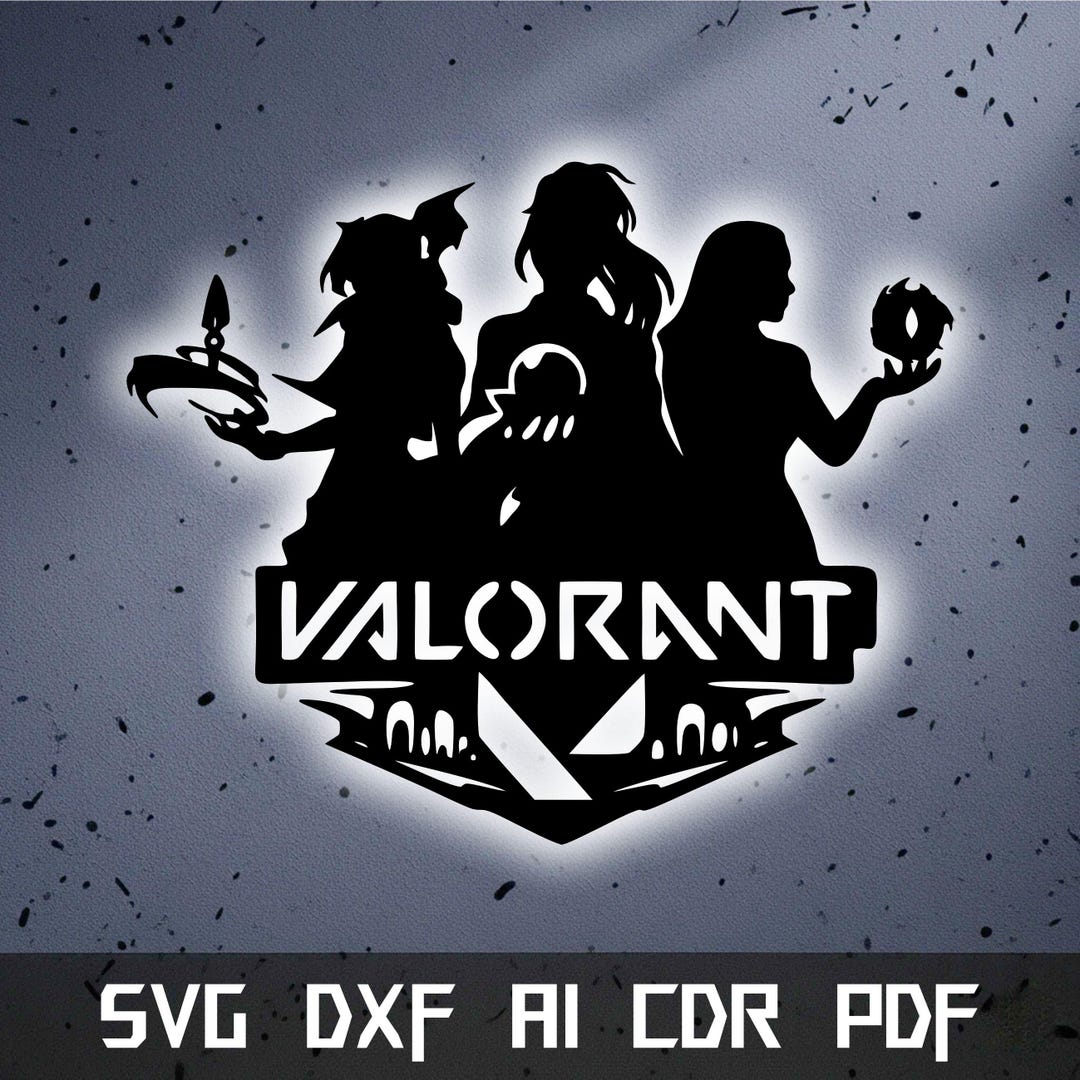 Valorant Jett Reyna Sage Team SVG - Laser Cut Wall Art & CNC Router DXF ...