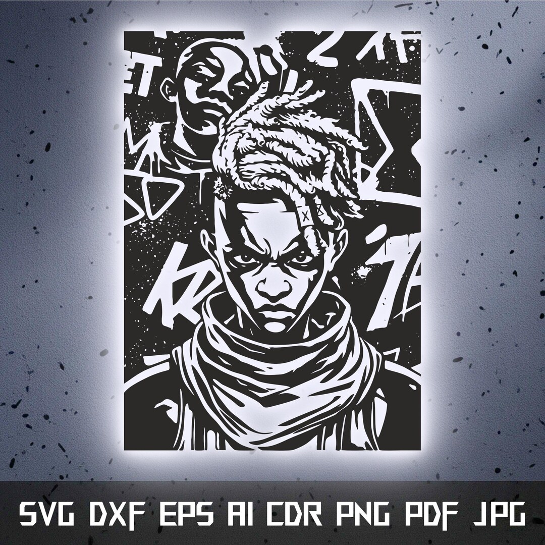 Arcane Ekko SVG DXF Files - League of Legends Line Art - Laser Cricut ...