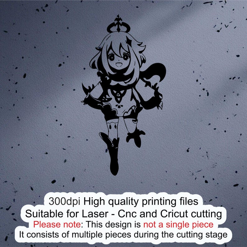 Genshin Paimon SVG DXF Files - Genshin Impact Line Art - Laser Cnc ...