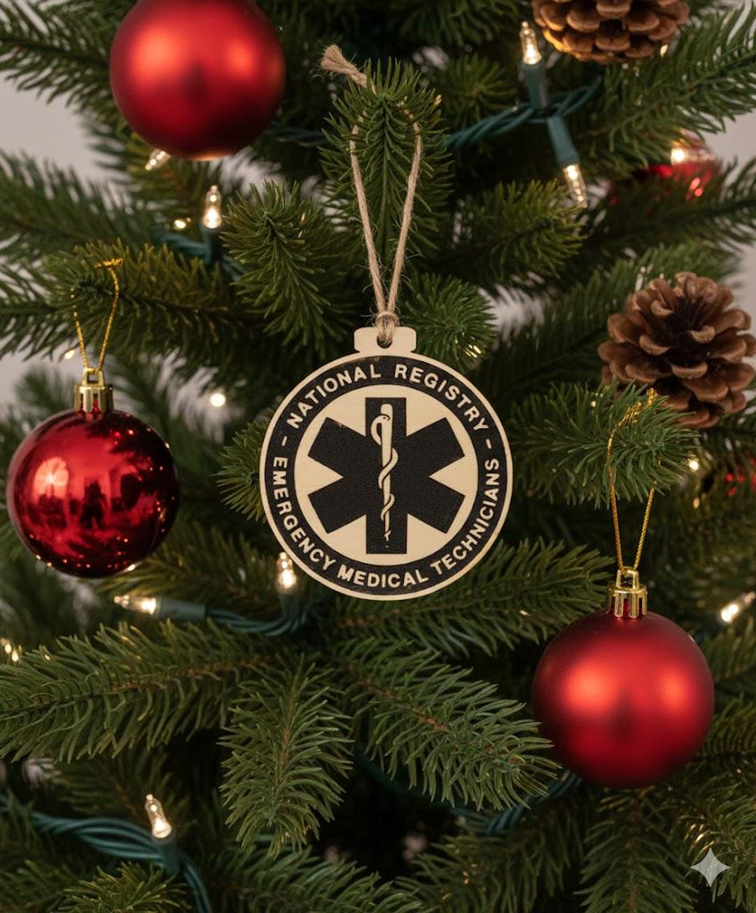 Handcrafted NREMT Wooden Ornament | Rustic EMS/EMT Gift | Basic ...