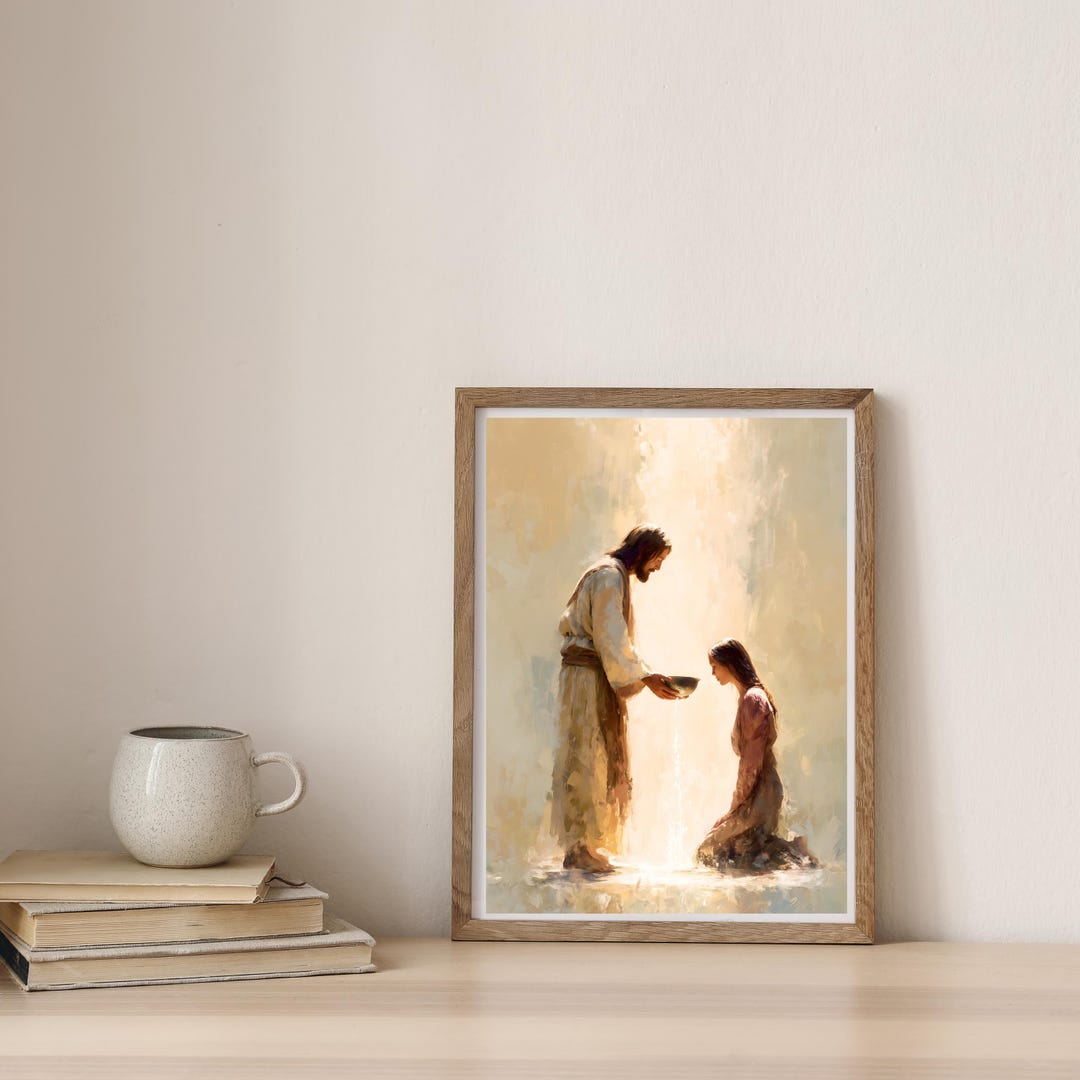 Jesus Offering Woman Encouragement & Divine Help | Christian Wall Art ...