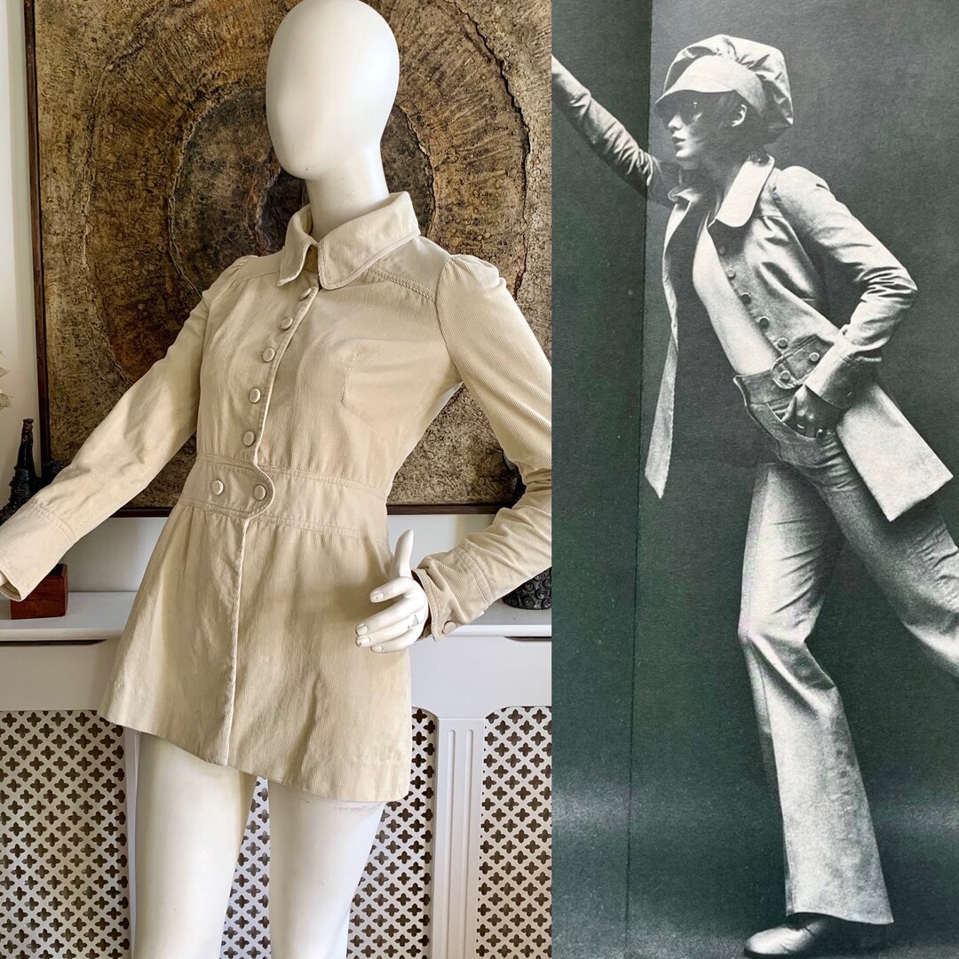 SOLD 1960s Vintage Biba Jacket From 1969 // Vanilla Cream Needlecord ...