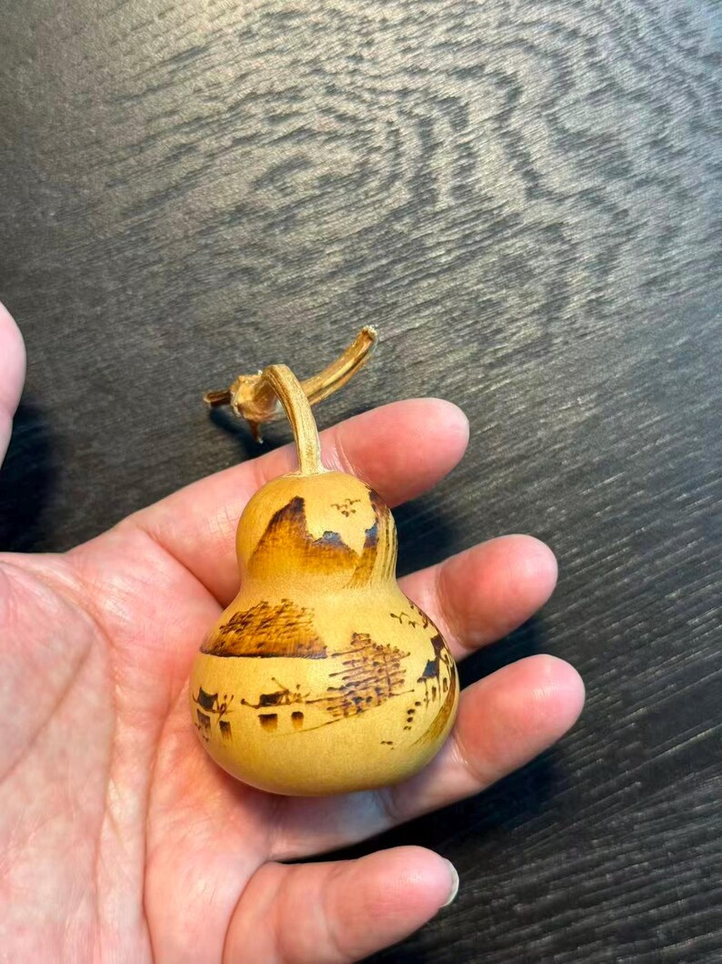 Sensory Fidget Toy by Gourd With Pyrography — Handmade, Natural Finish ...