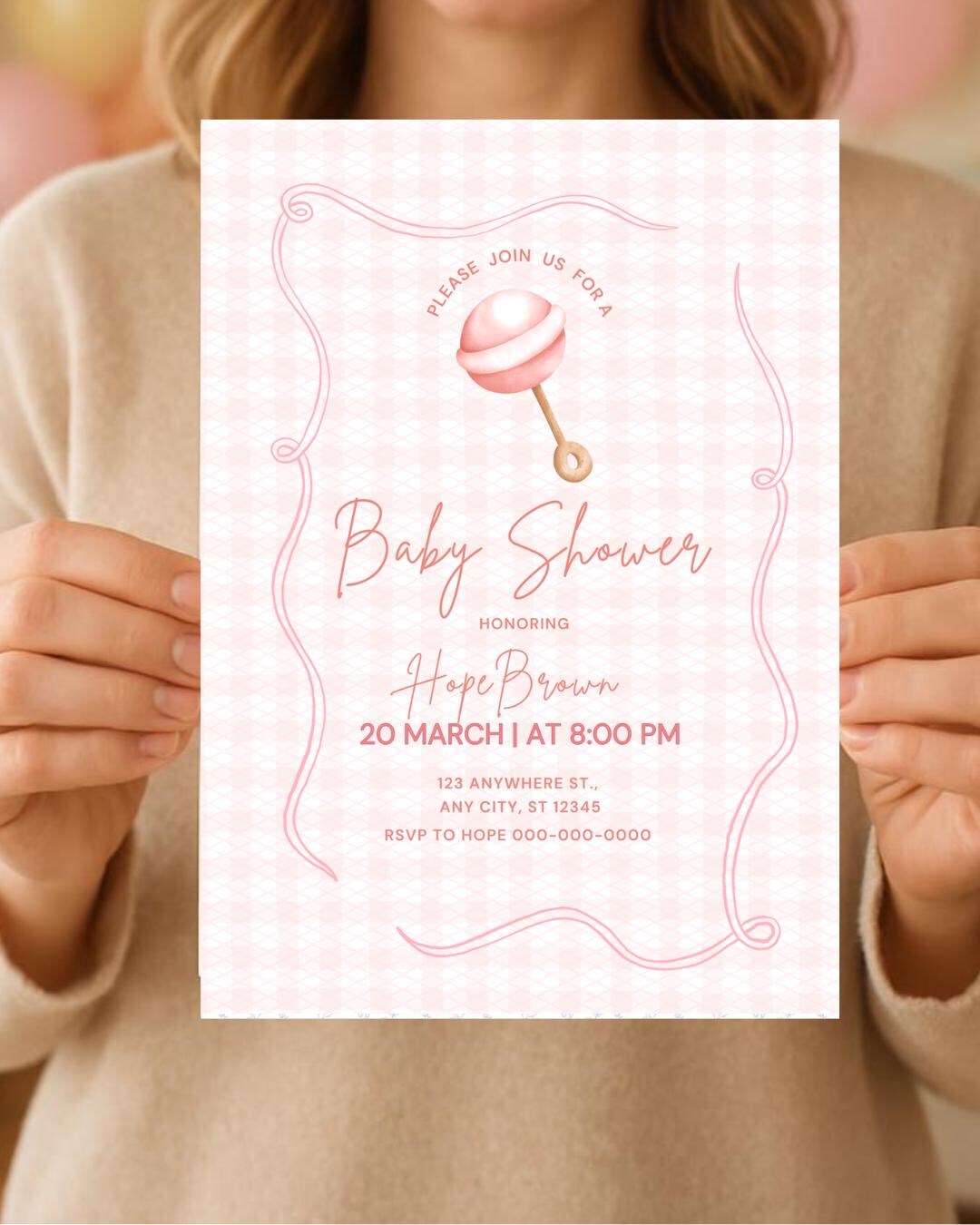 Baby Shower Girly Invitation - Etsy