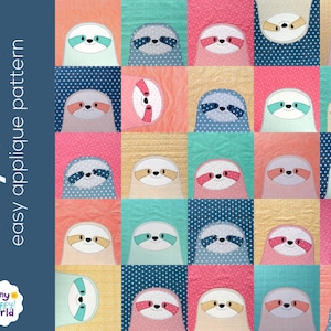 Silly Sloths Applique Quilt Pattern Easy PDF Pattern for - Etsy