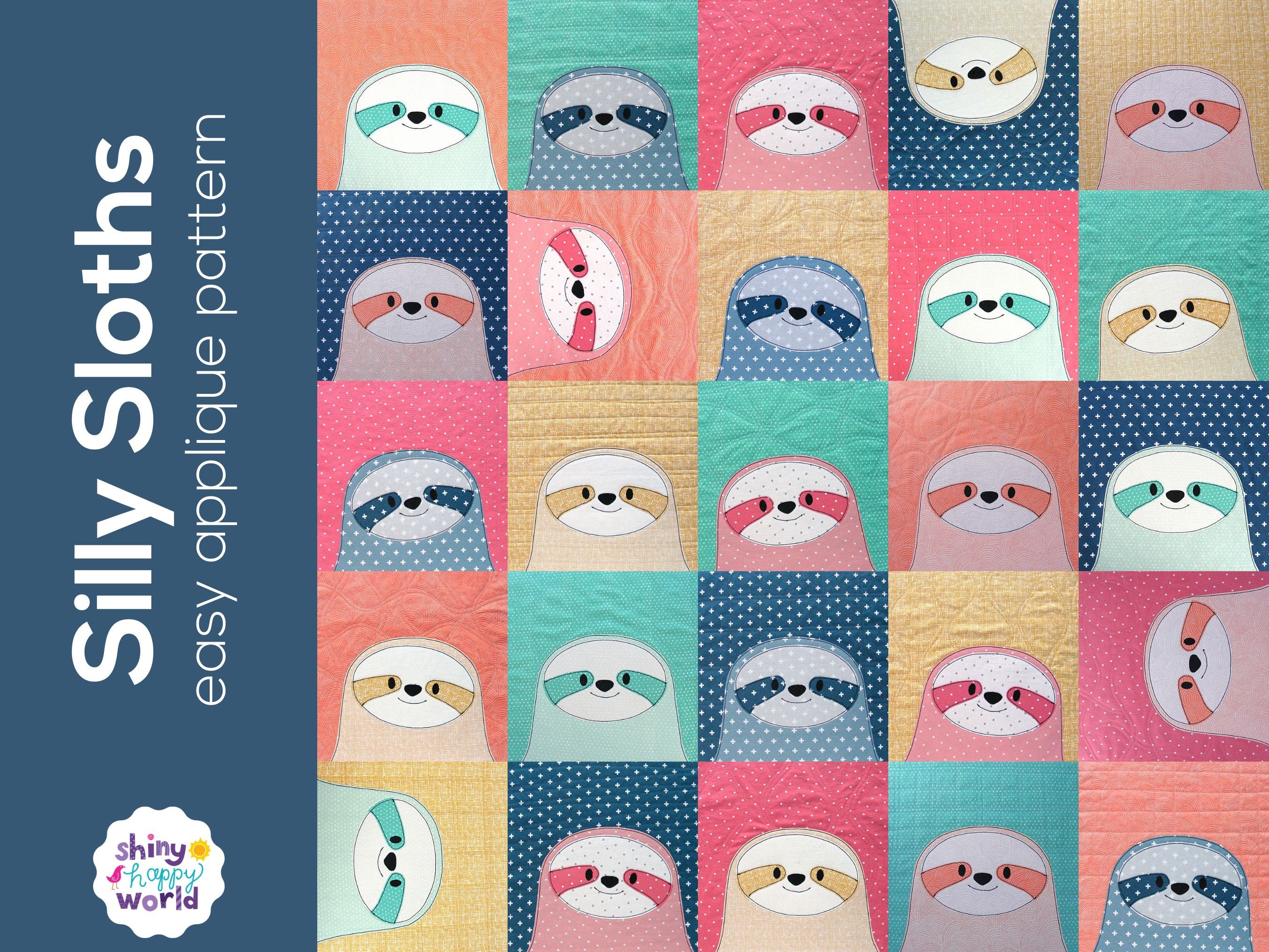 Silly Sloths Applique Quilt Pattern Easy PDF Pattern for - Etsy