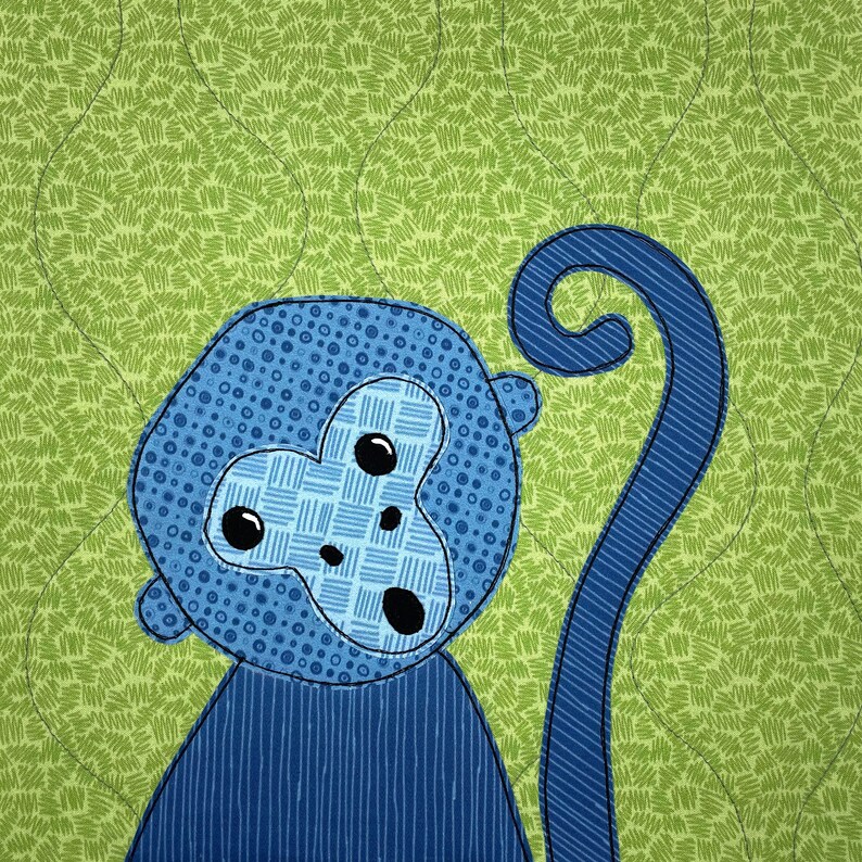 Silas the Spider Monkey Applique Quilt Pattern: Beginner Friendly (PDF ...