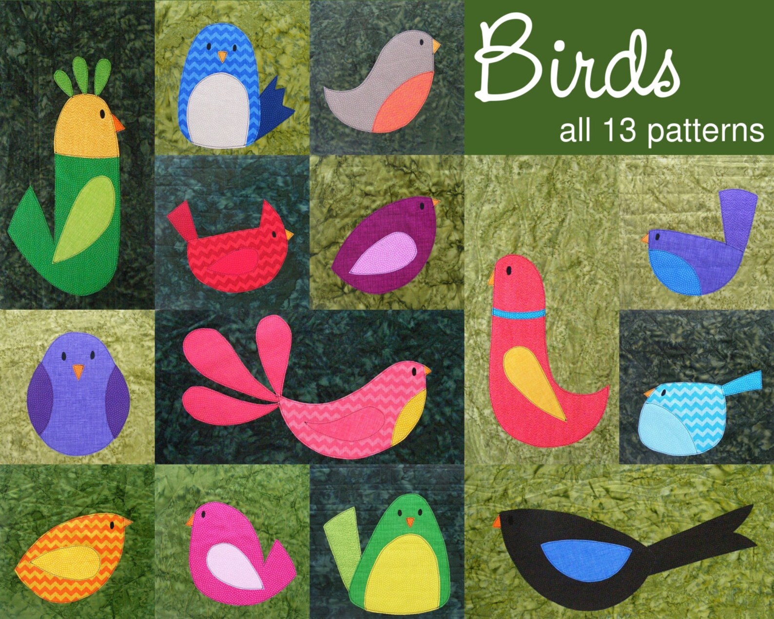 Chirp Bird Applique Quilt Pattern Easy Digital PDF Pattern - Etsy