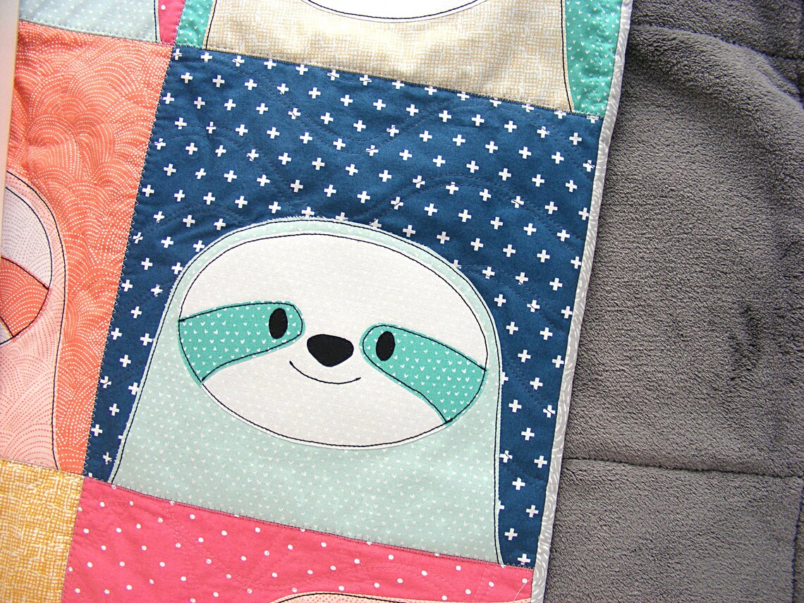 Silly Sloths Applique Quilt Pattern Easy PDF Pattern for - Etsy