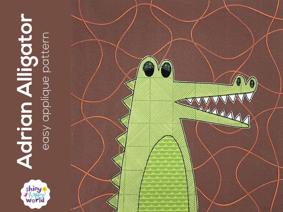 Adrian Alligator or Crocodile Applique Quilt Pattern Easy Digital PDF ...