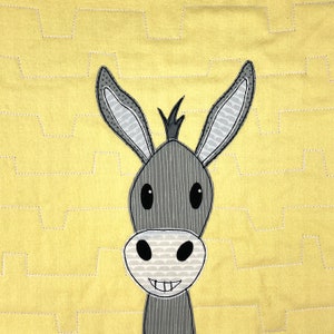 Dawson Donkey Applique Quilt Pattern: Easy Farm Nursery Theme (PDF ...
