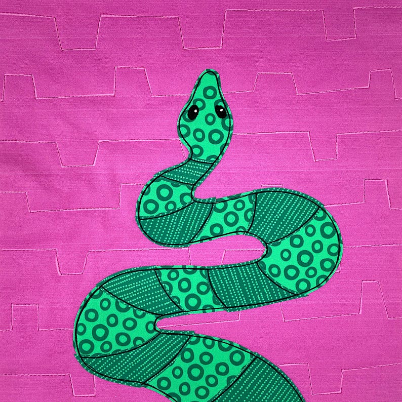 Sawyer Snake Applique Quilt Pattern: Beginner Friendly (digital PDF ...