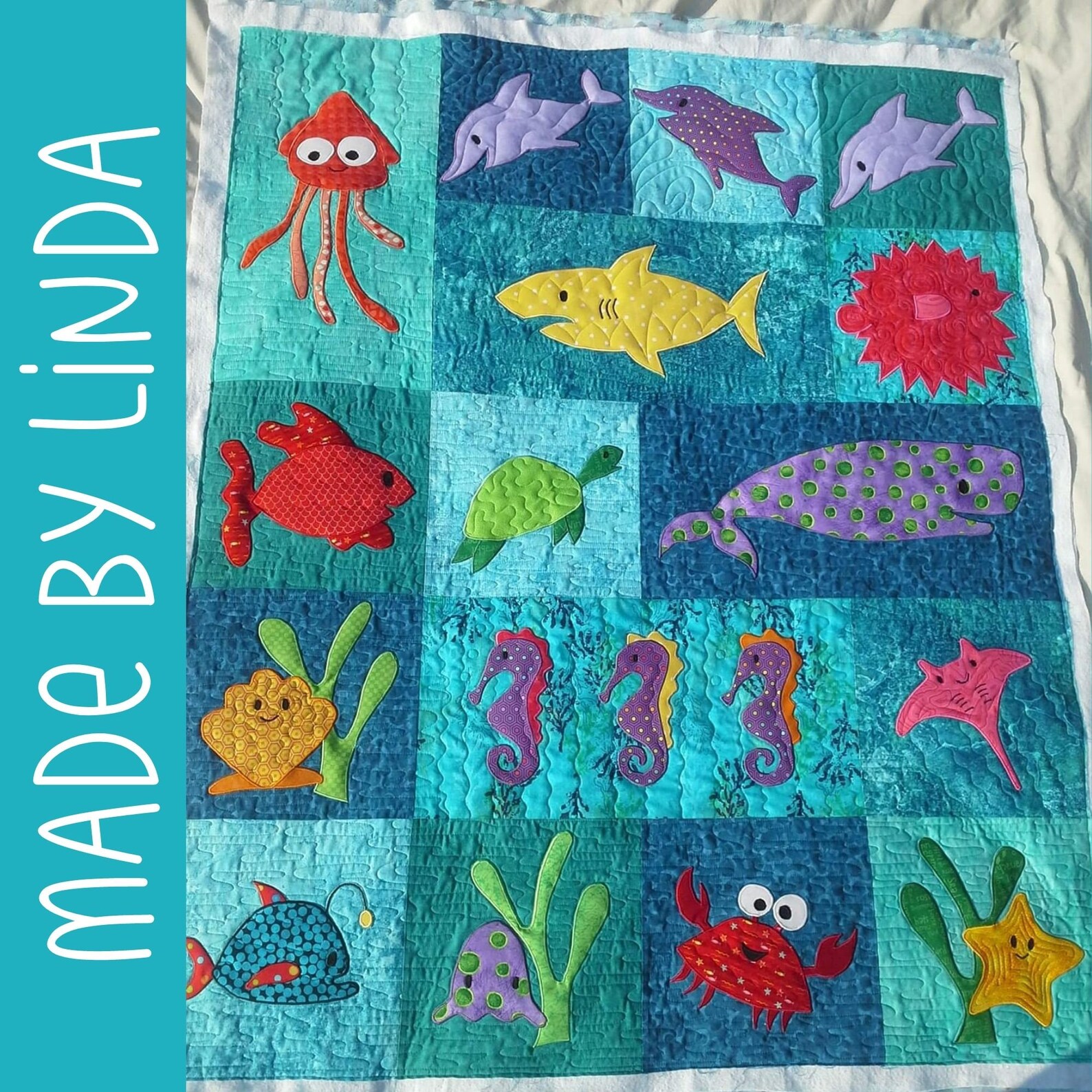 Sea Creatures Applique Quilt Pattern Easy Digital PDF Pattern for ...