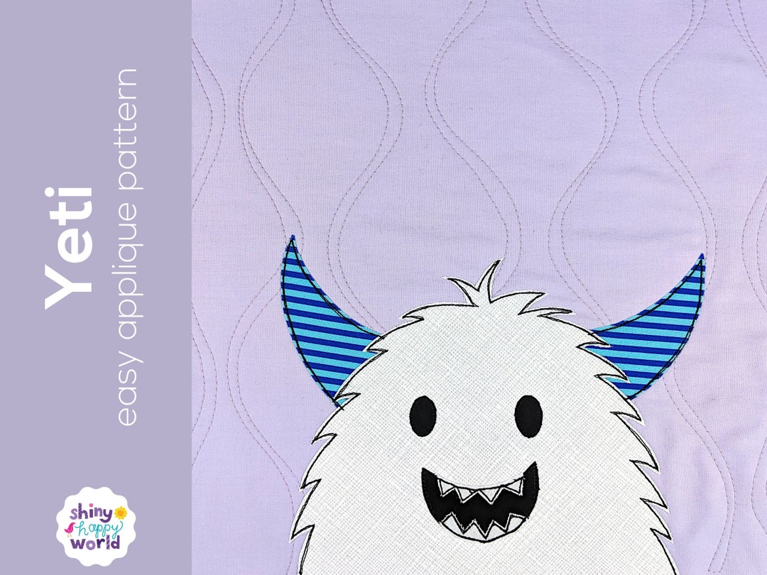 Yeti Monster Applique Quilt Pattern - Easy Digital PDF Pattern for ...
