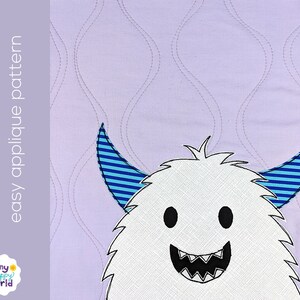 Yeti Monster Applique Quilt Pattern - Easy Digital PDF Pattern for ...