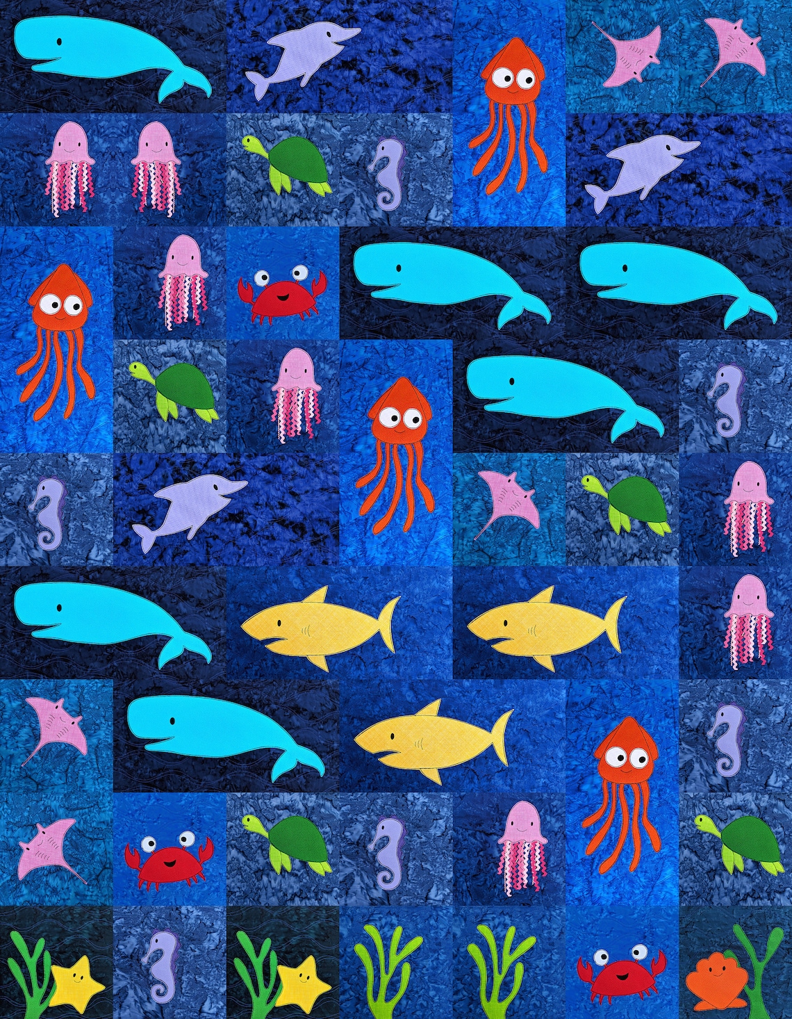 Sea Creatures Applique Quilt Pattern Easy Digital PDF - Etsy