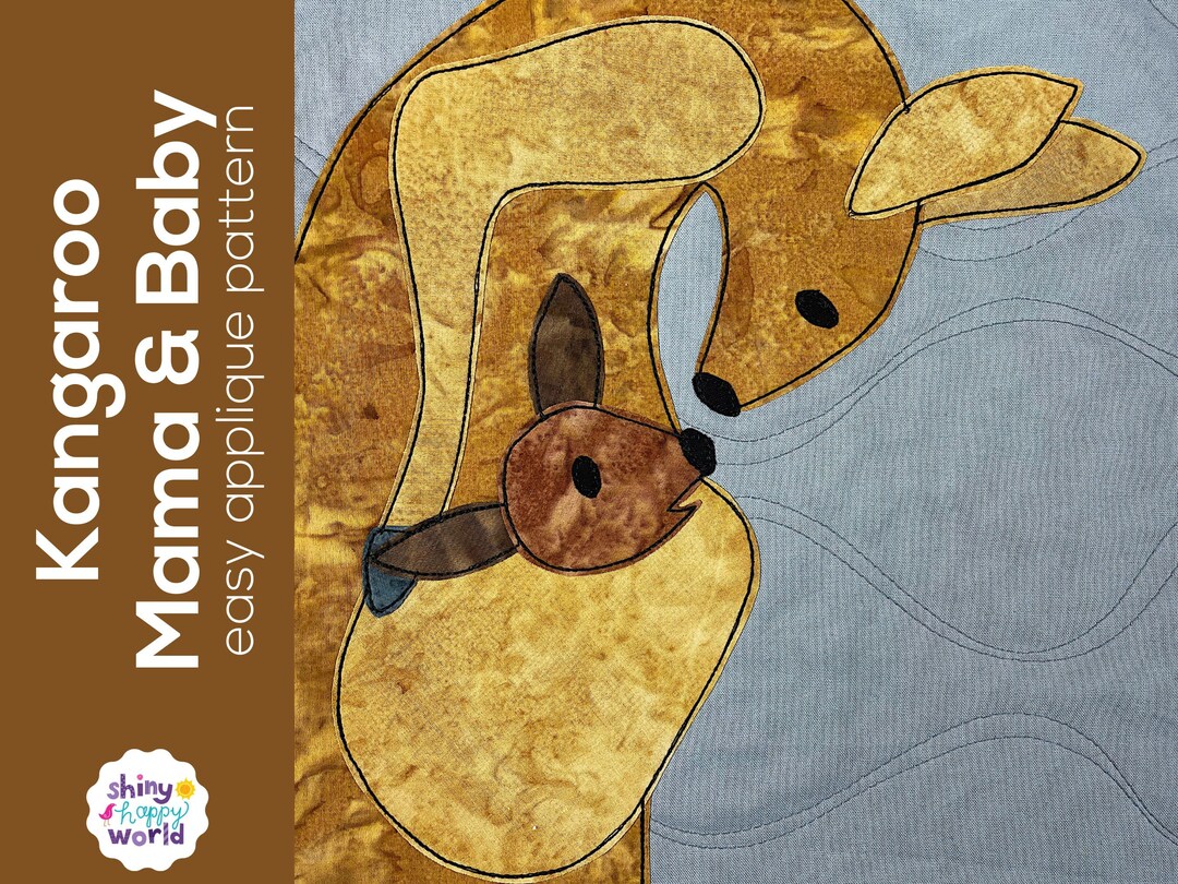 Mama and Baby Kangaroo - Easy Applique Quilt Pattern for Beginners ...