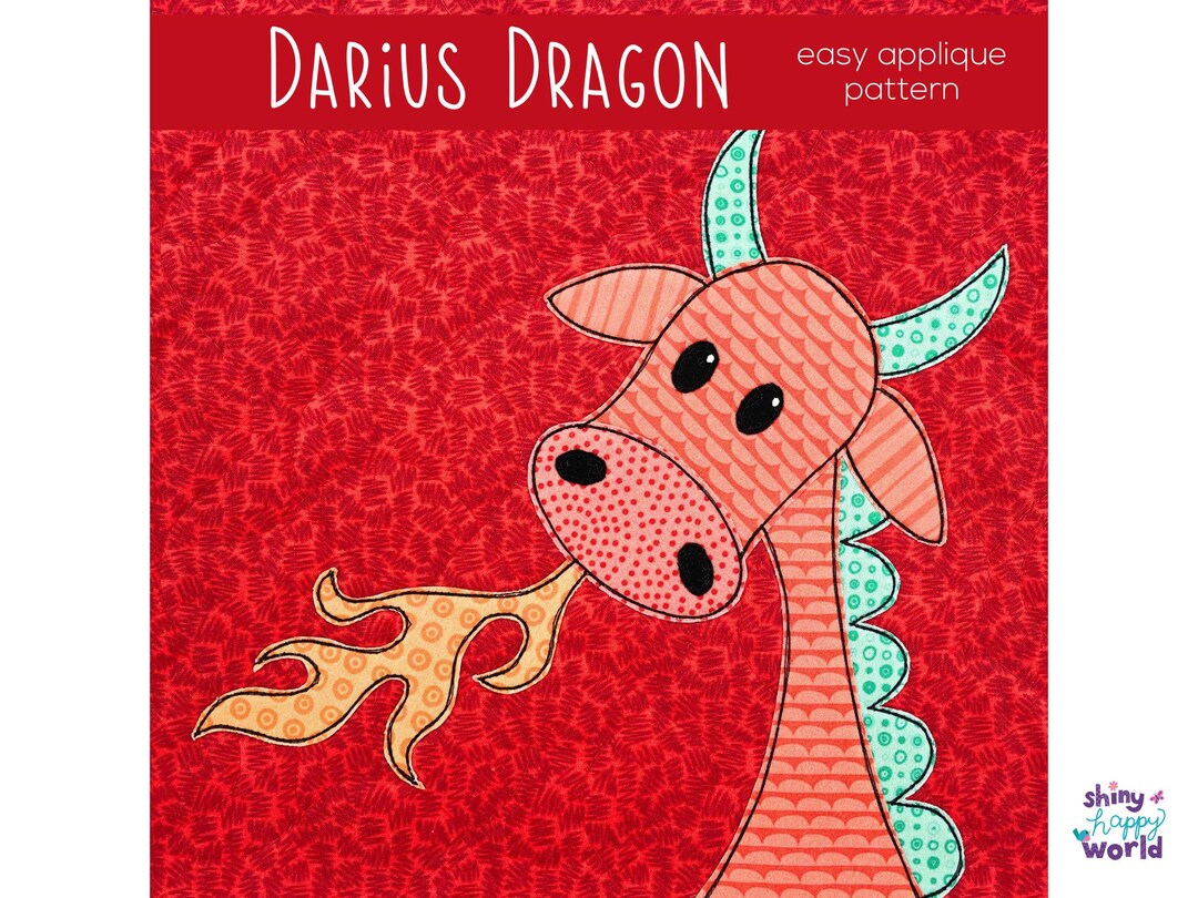 Darius Dragon Applique Quilt Pattern: Easy Beginner Project (digital ...