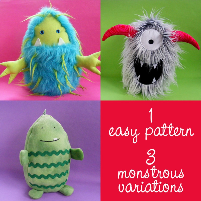 Stuffed Monster Pattern - Etsy