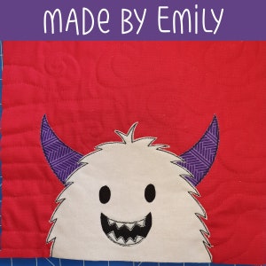 Yeti Monster Applique Quilt Pattern - Easy Digital PDF Pattern for ...