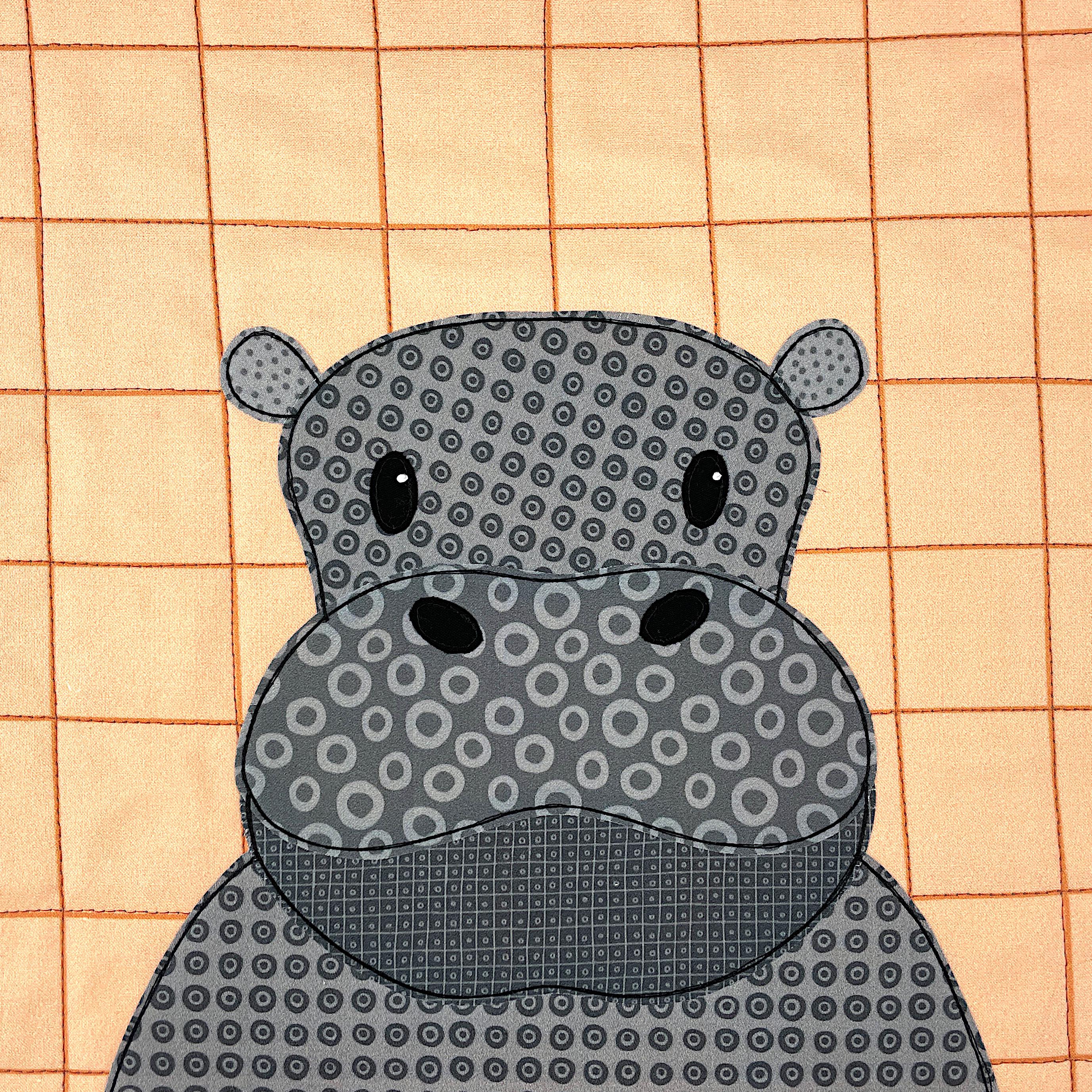 Harper Hippo Applique Quilt Pattern: Beginner Friendly (digital PDF) - Etsy