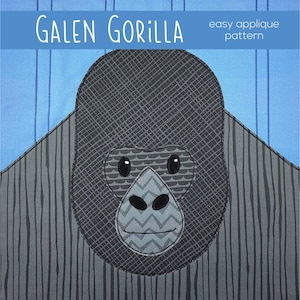 Galen Gorilla Applique Quilt Pattern: Easy Beginner Project (digital ...