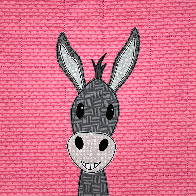 Dawson Donkey Applique Quilt Pattern: Easy Farm Nursery Theme (PDF ...