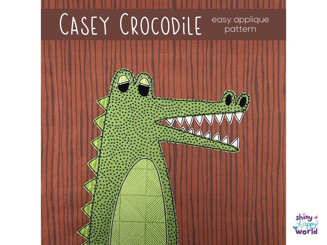 Crocodile Alligator Applique Quilt Pattern: Easy Quilt-as-you-go ...