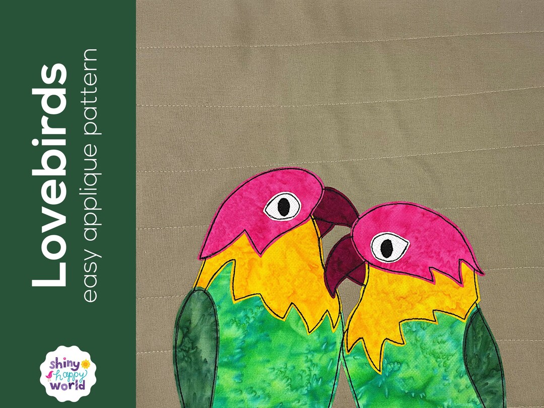 Lovebirds - Applique Quilt Pattern - Easy Digital PDF Pattern for ...