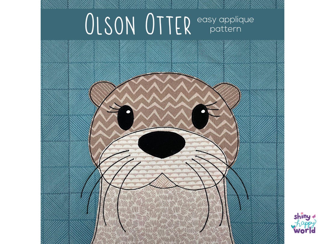 Olson Otter - Easy Applique Quilt Pattern for Beginners - Instant ...